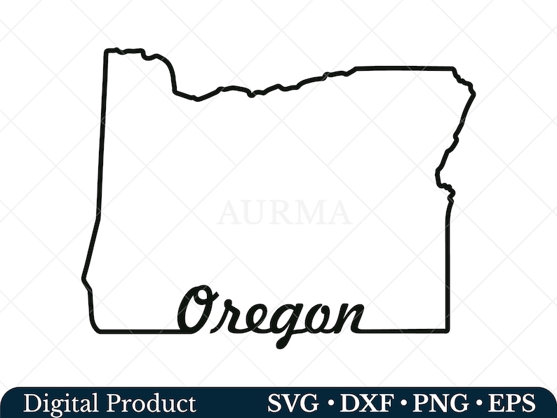 Oregon State Svg, Oregon Png, Outline Oregon Map, Retro Typography ...