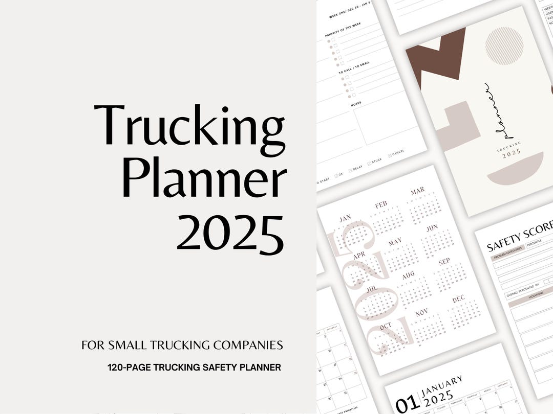 Trucking Planner 2025 | Safety Calendar | Trucking Business Planner ...