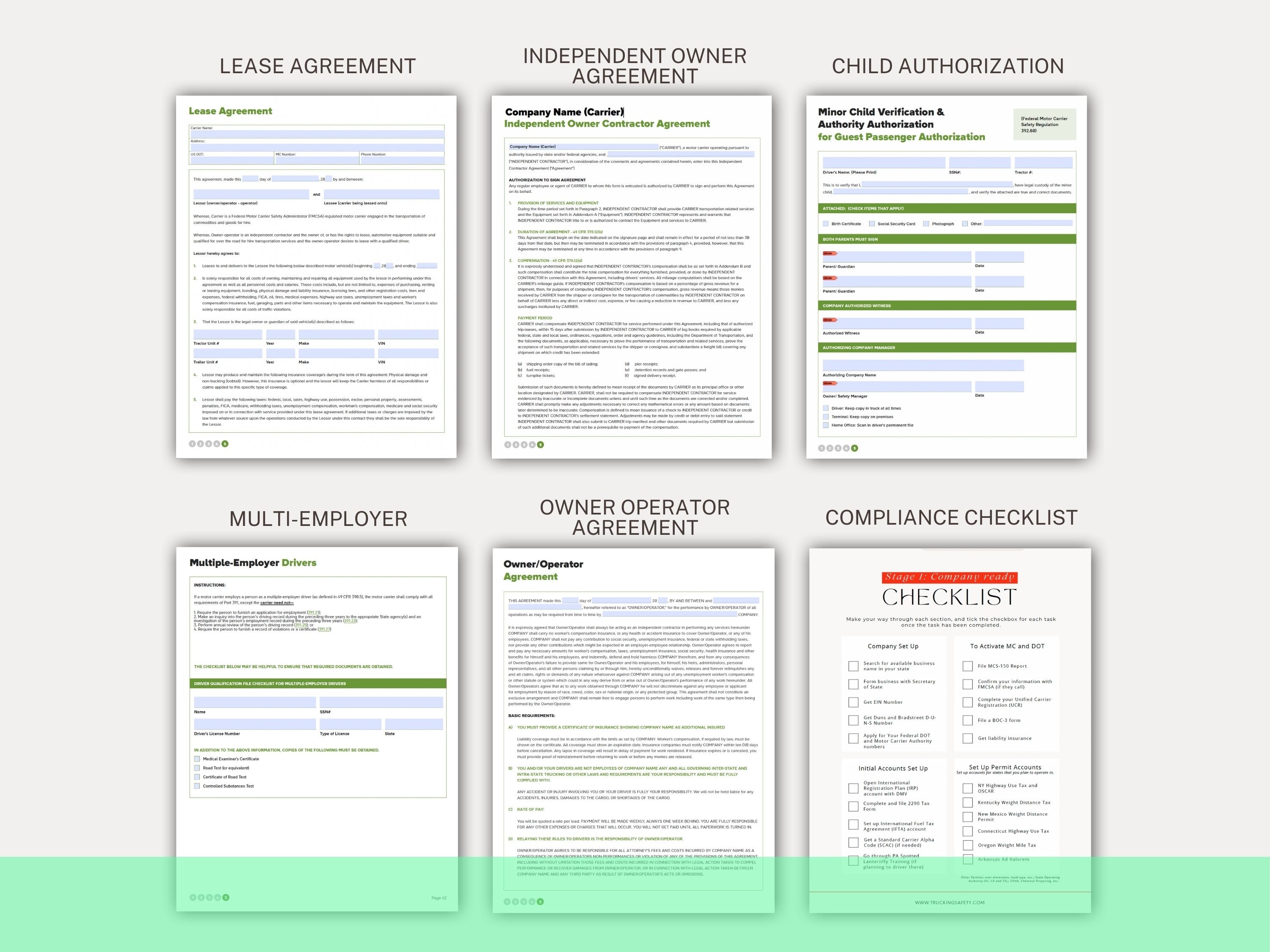 Trucking Company Compliance Forms Bundle | FMCSA (PDF) - Etsy