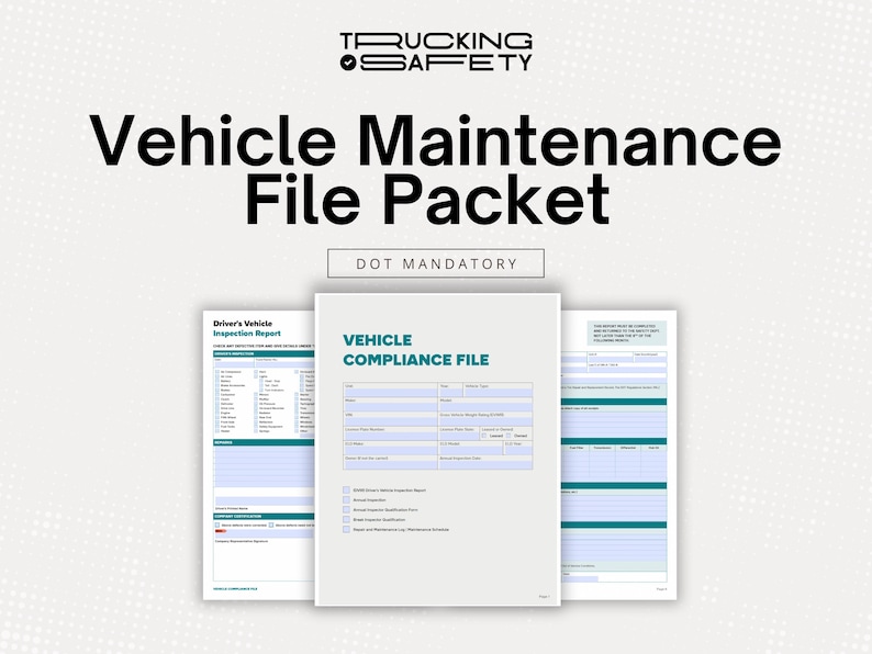 Truck Maintenance File | Vehicle Maintenance Forms | Trucking Company ...