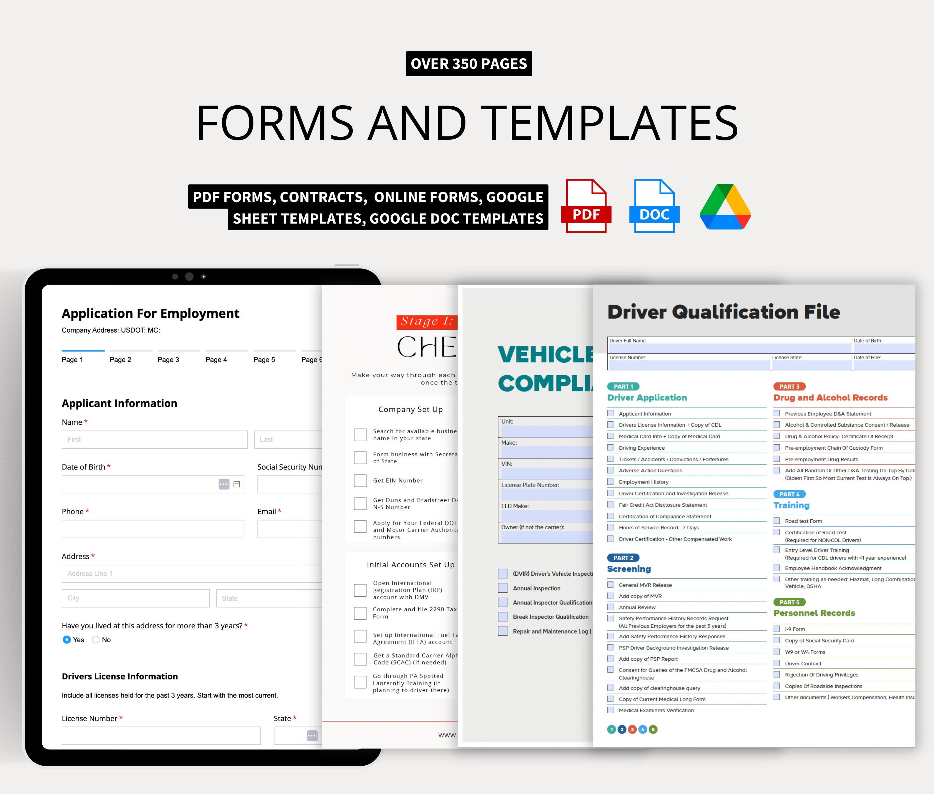 DOT Compliance Toolkit | Compliance Spreadsheet | Trucking Business ...