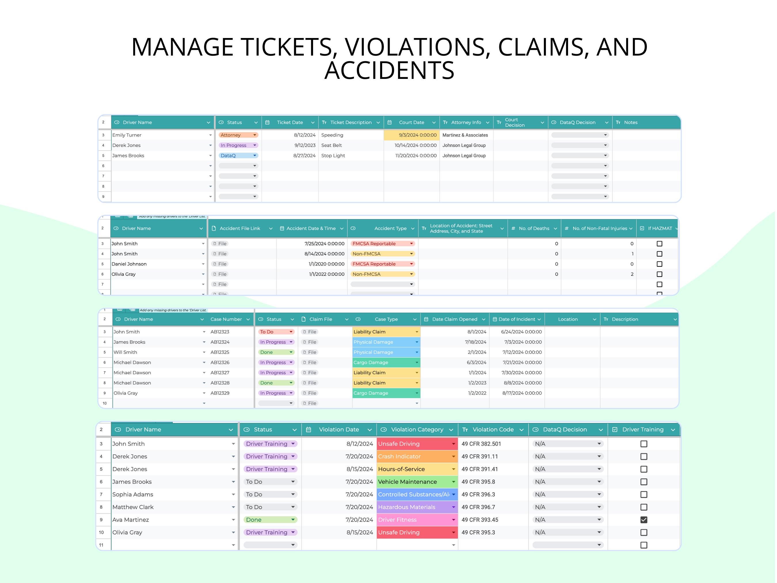 DOT Compliance Spreadsheet for Trucking Companies | Simplify Your ...