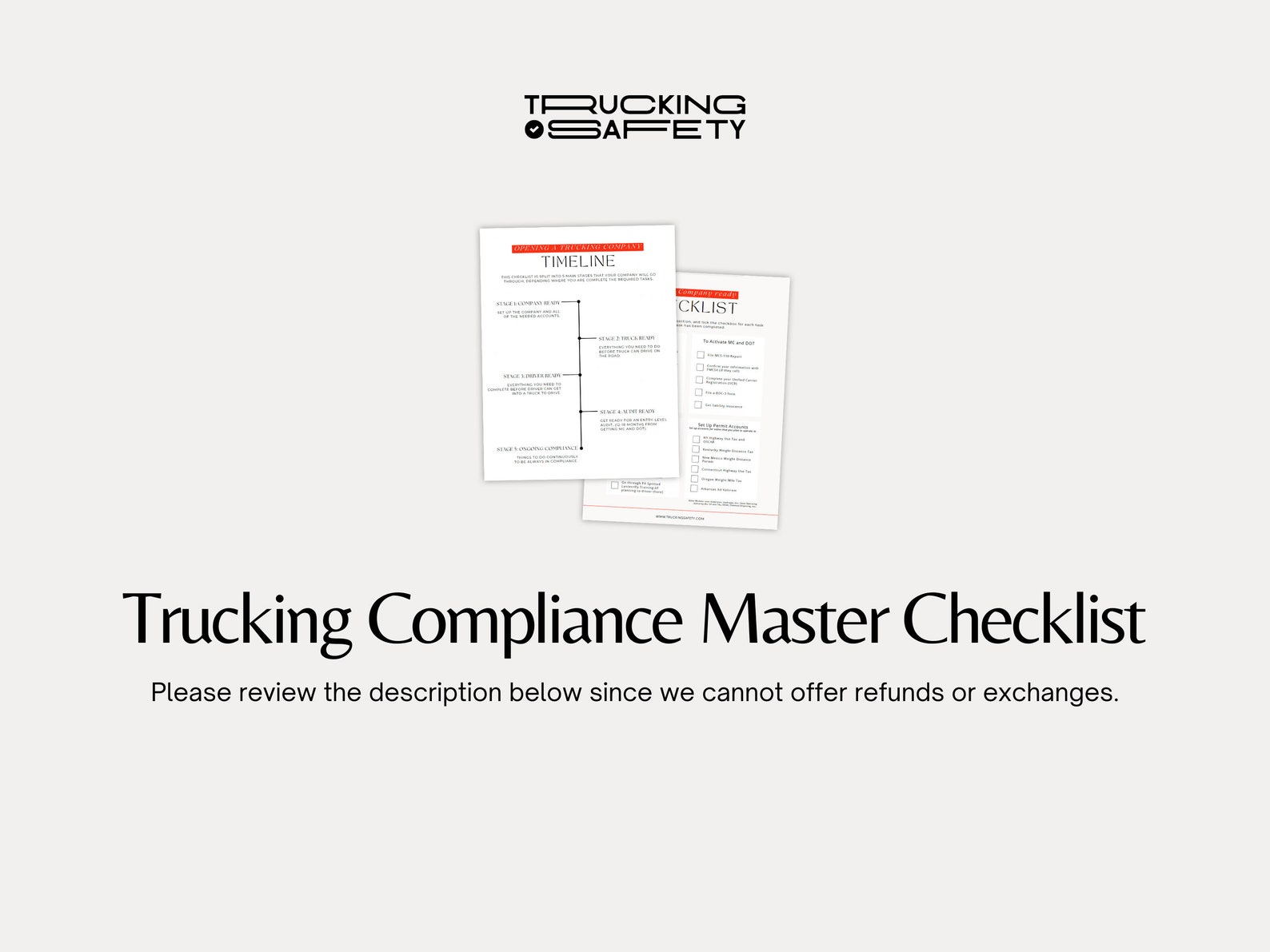 Trucking Compliance Master Checklist | FMCSA Compliant (digital ...