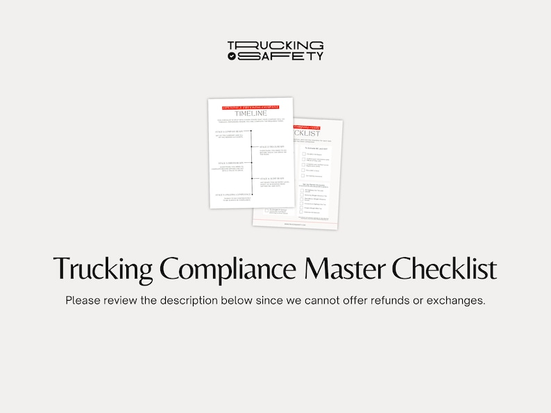 Trucking Compliance Master Checklist | FMCSA Compliant (digital ...