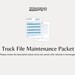 Truck Maintenance File Vehicle Maintenance Forms Trucking Company Forms ...