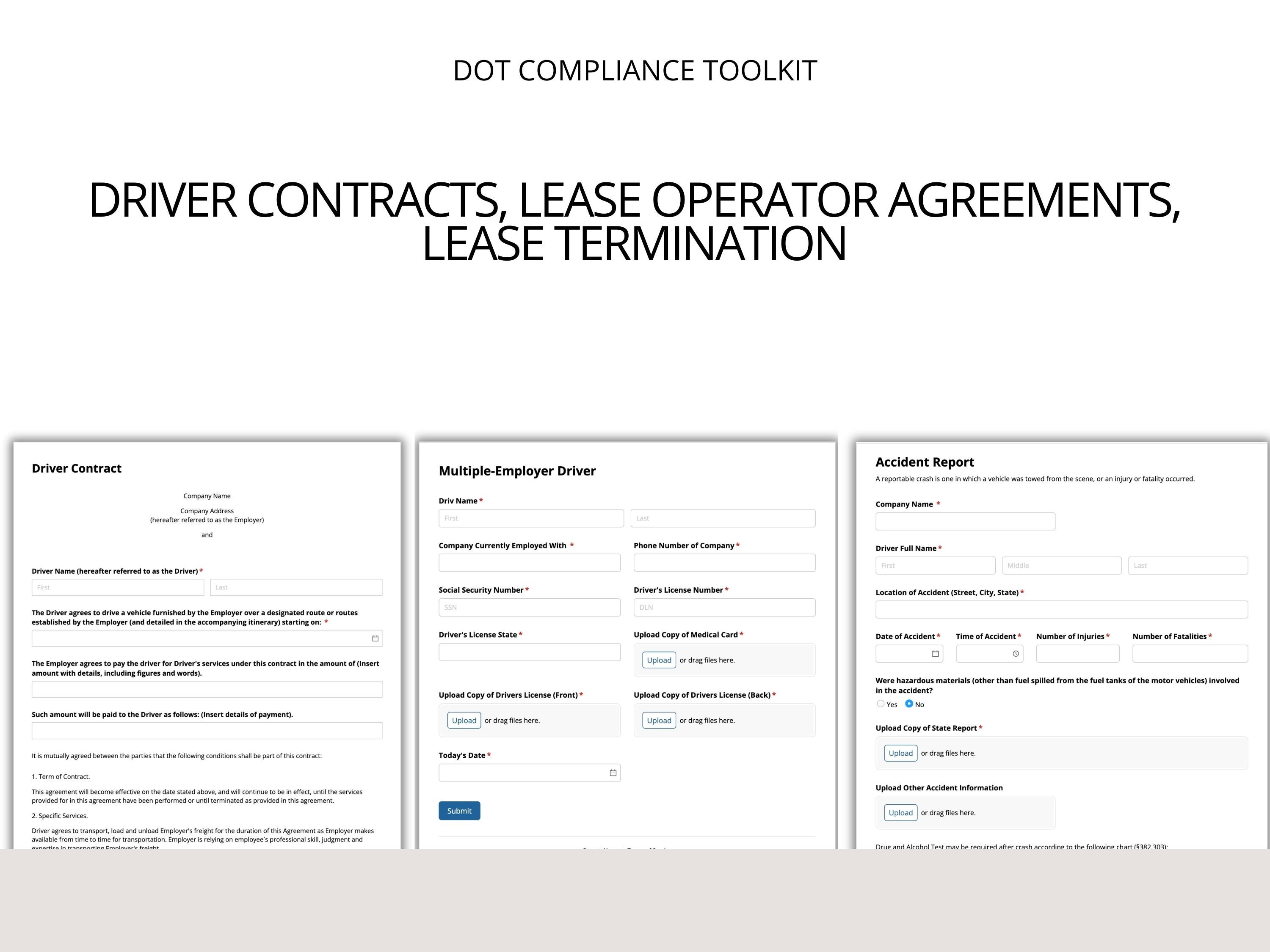 DOT Compliance Toolkit | Compliance Spreadsheet | Trucking Business ...