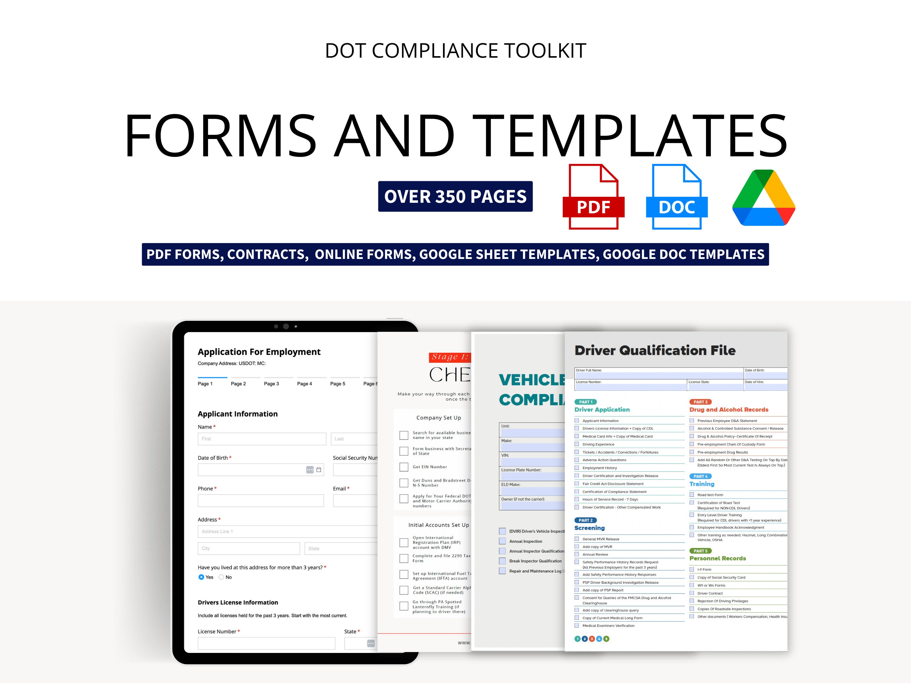DOT Compliance Toolkit Compliance Spreadsheet Trucking Business ...
