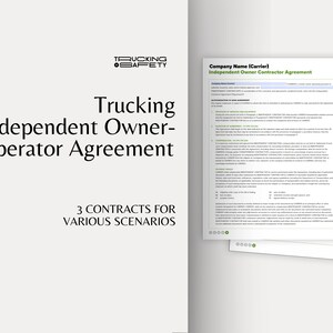 Independent Owner Operator Agreement for Trucking Companies | Lease ...