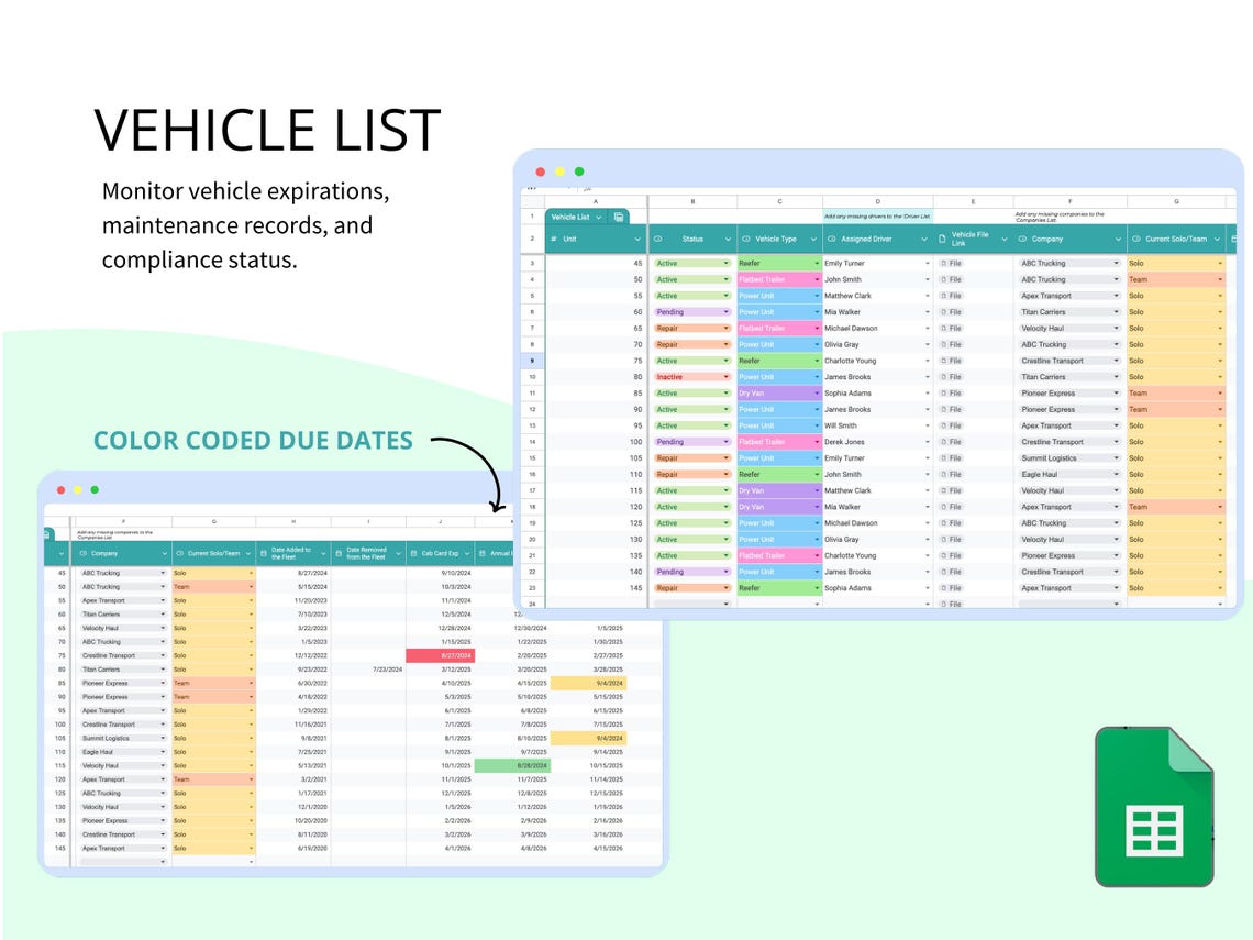DOT Compliance Spreadsheet for Trucking Companies | Simplify Your ...