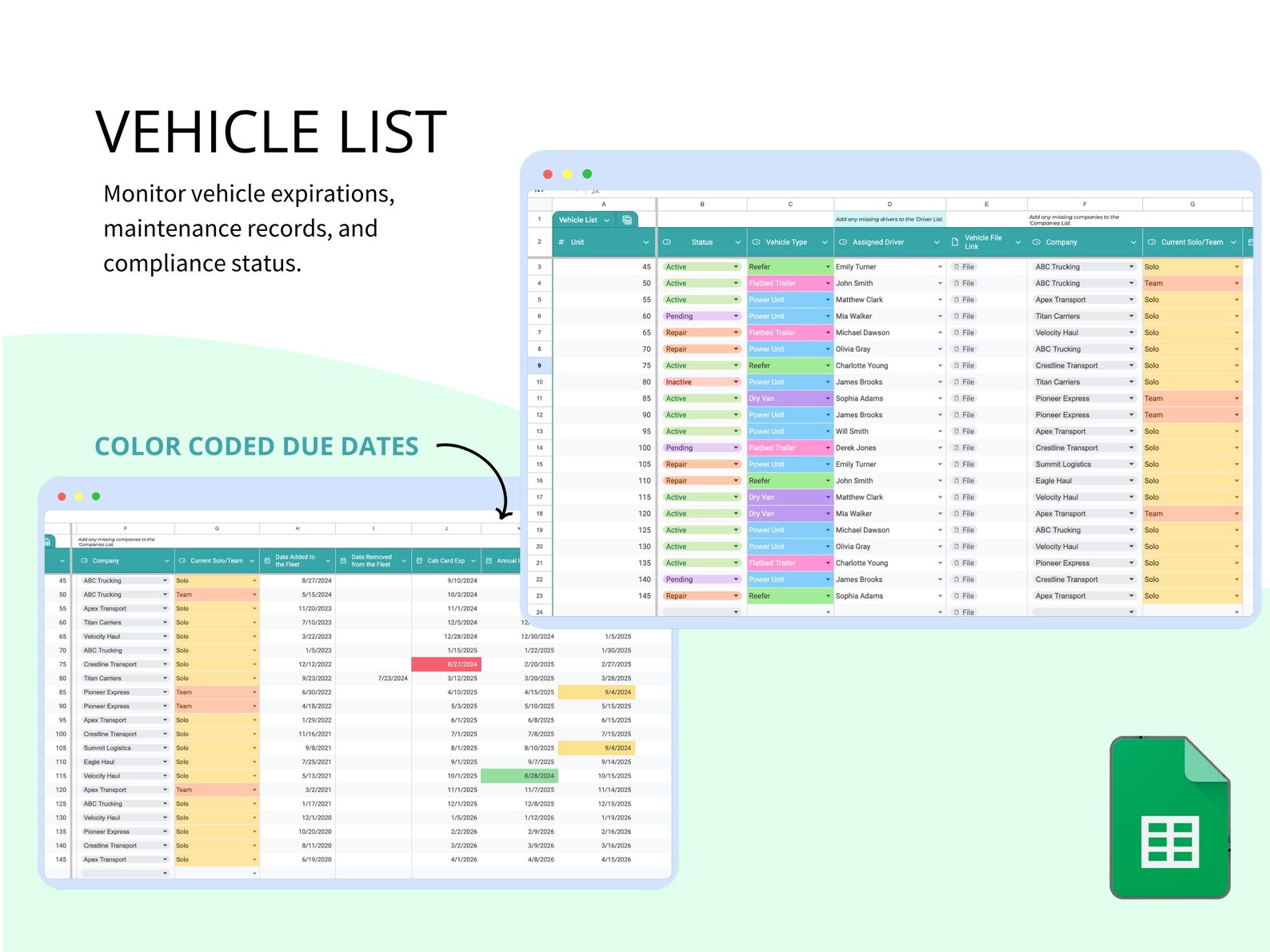 DOT Compliance Spreadsheet for Trucking Companies | Simplify Your ...