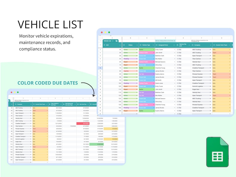 DOT Compliance Spreadsheet for Trucking Companies | Simplify Your ...
