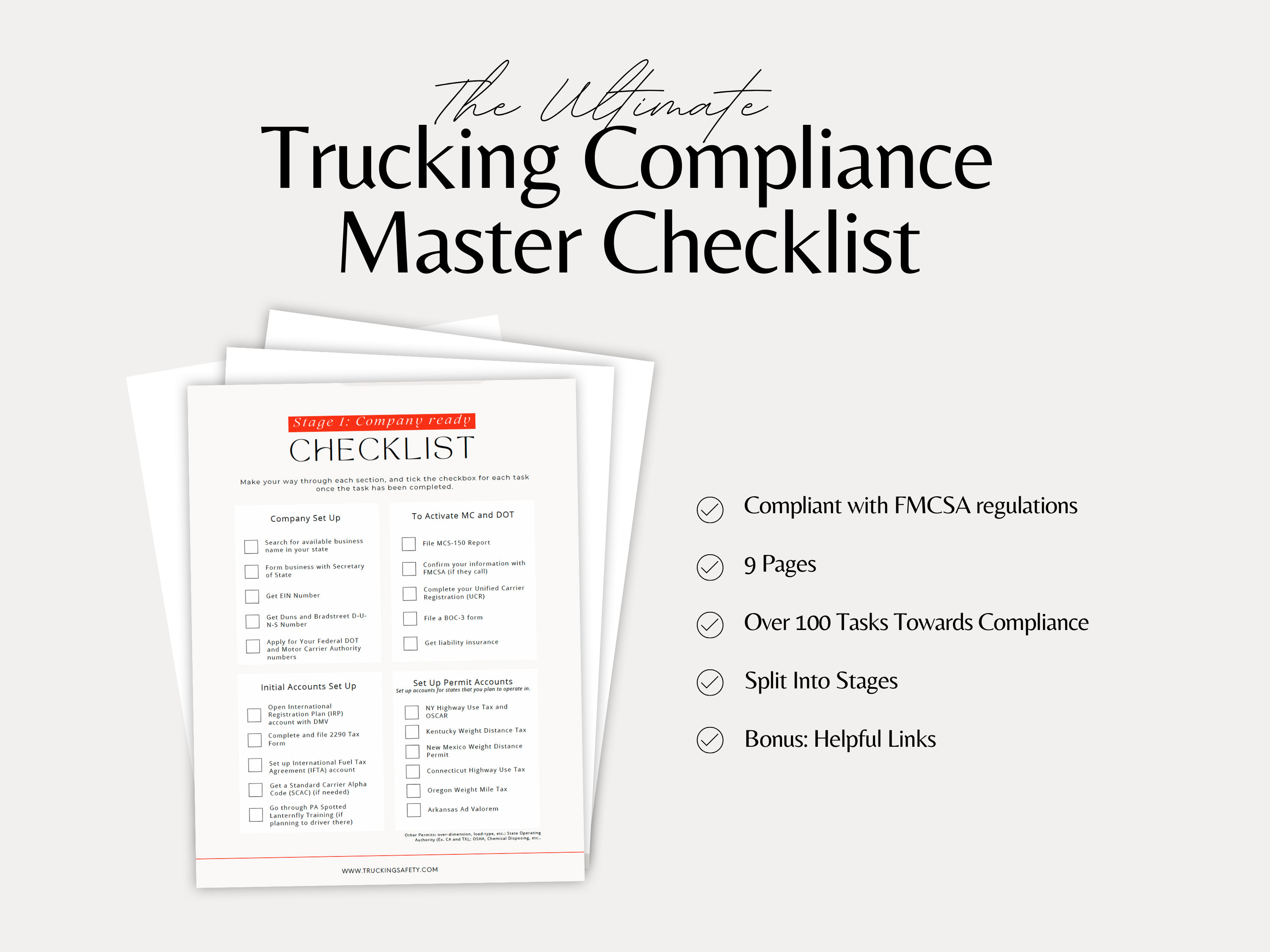 Trucking Compliance Master Checklist | FMCSA Compliant (digital Download) - Etsy