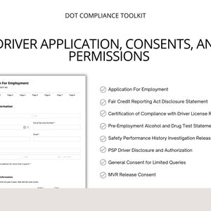 DOT Compliance Toolkit | Compliance Spreadsheet | Trucking Business ...