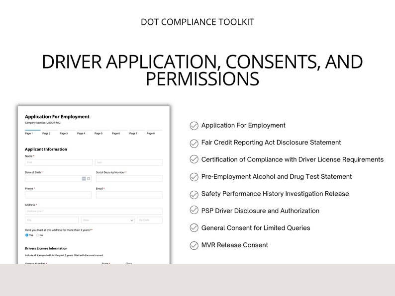 DOT Compliance Toolkit | Compliance Spreadsheet | Trucking Business ...