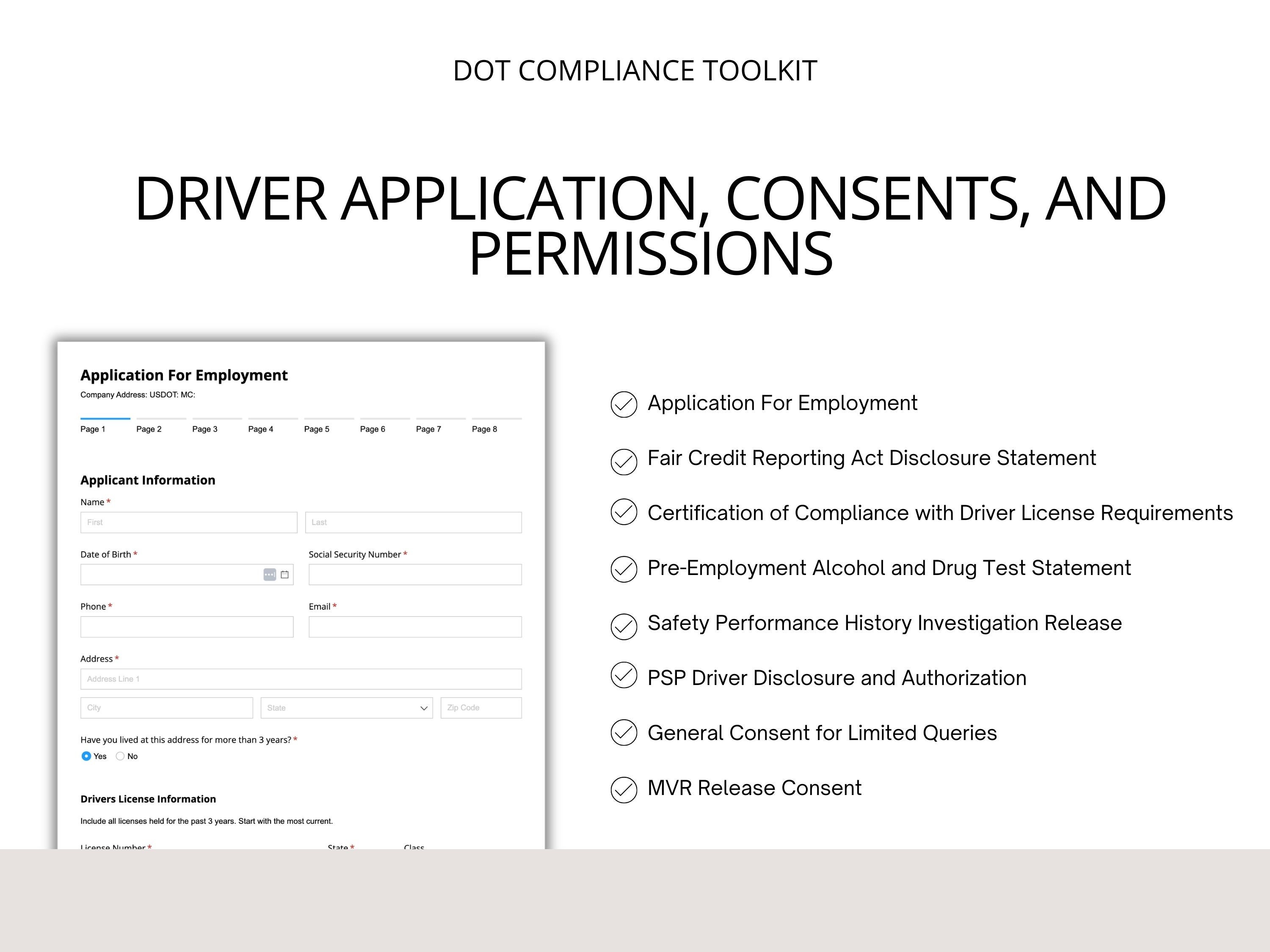 DOT Compliance Toolkit | Compliance Spreadsheet | Trucking Business ...