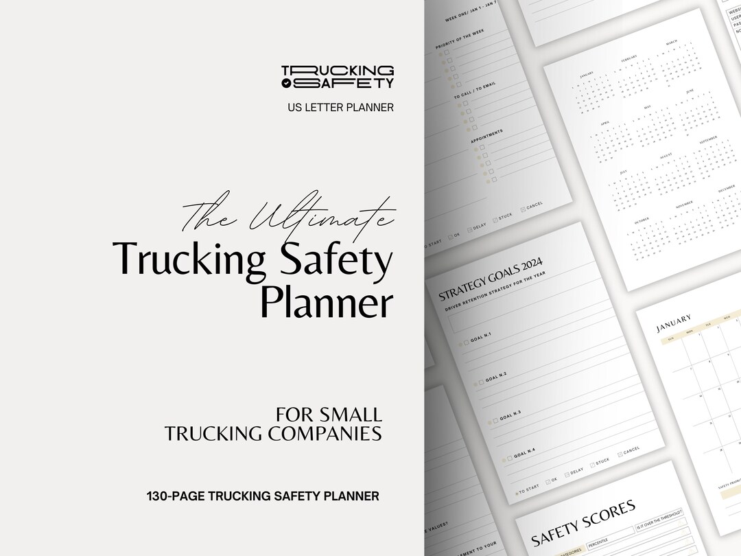 Trucking Safety Calendar Ultimate Trucking Planner Trucking Business ...