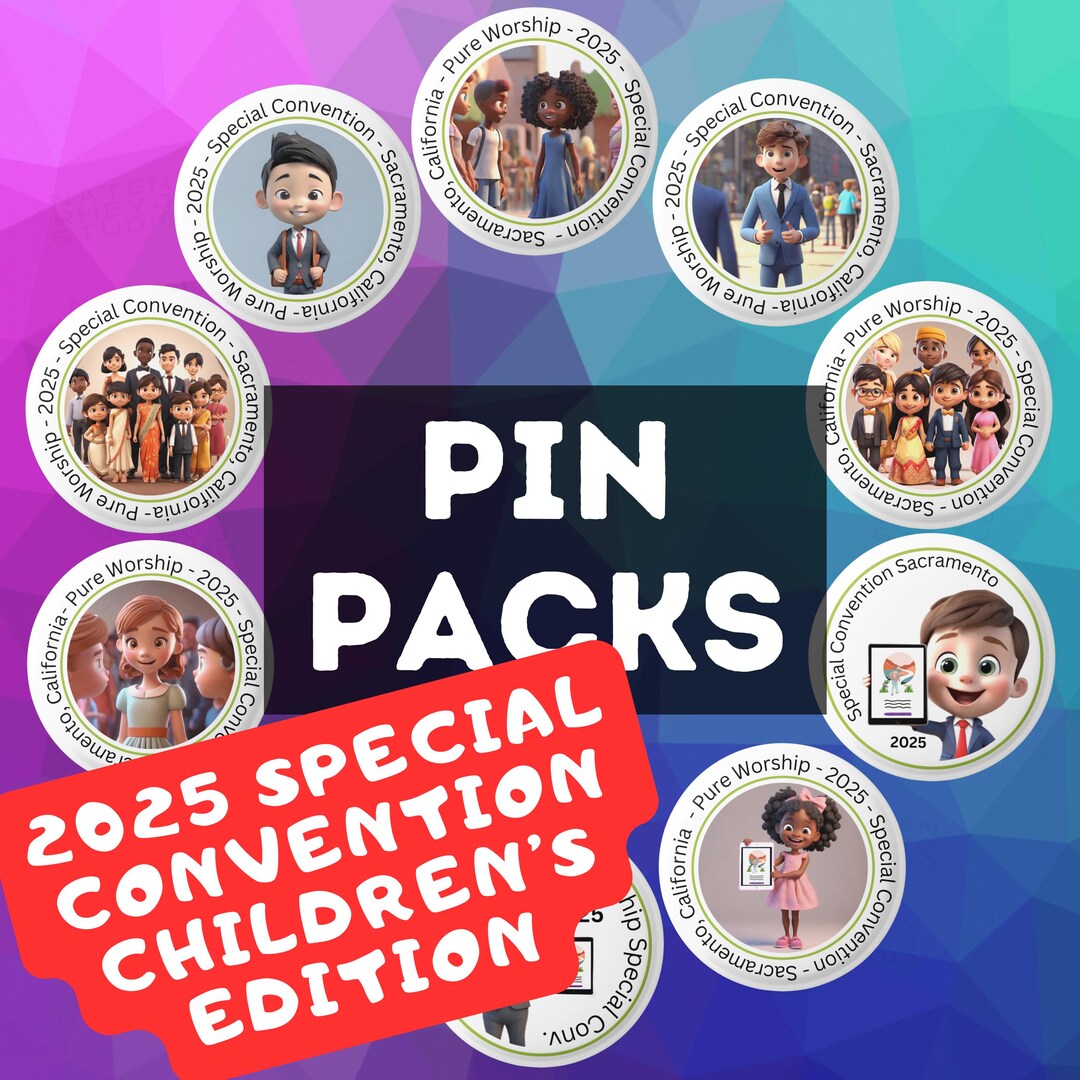 2025 Special Convention Pure Worship JW Children's Edition Custom Pins ...