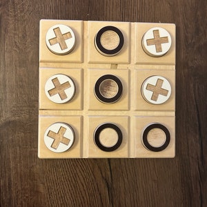 Tic Tac Toe Wooden Board Game, Handmade X and O Toy. - Etsy