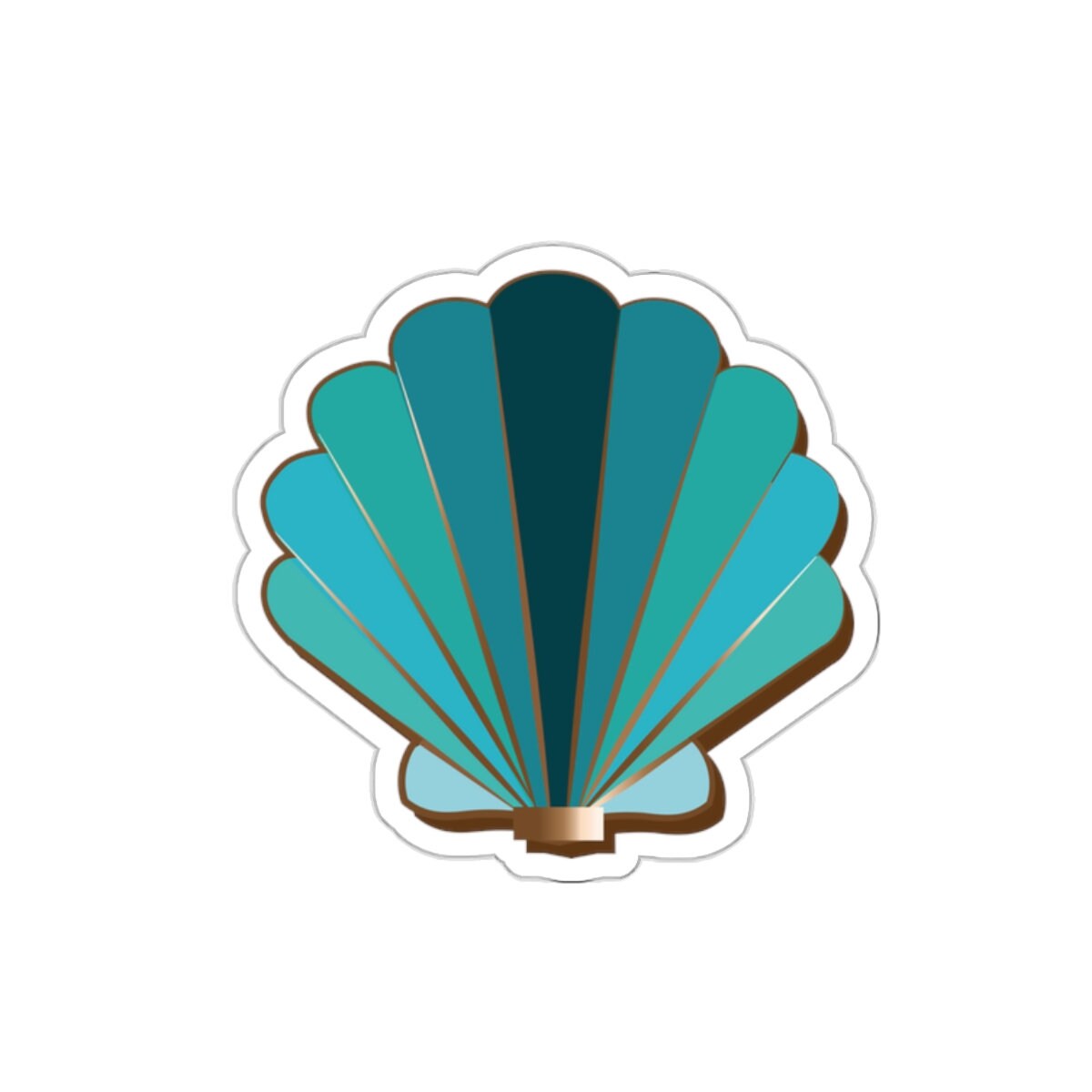 Gradient Blue Seashell Sticker | Blue Vinyl Sticker | Gift | Phone ...