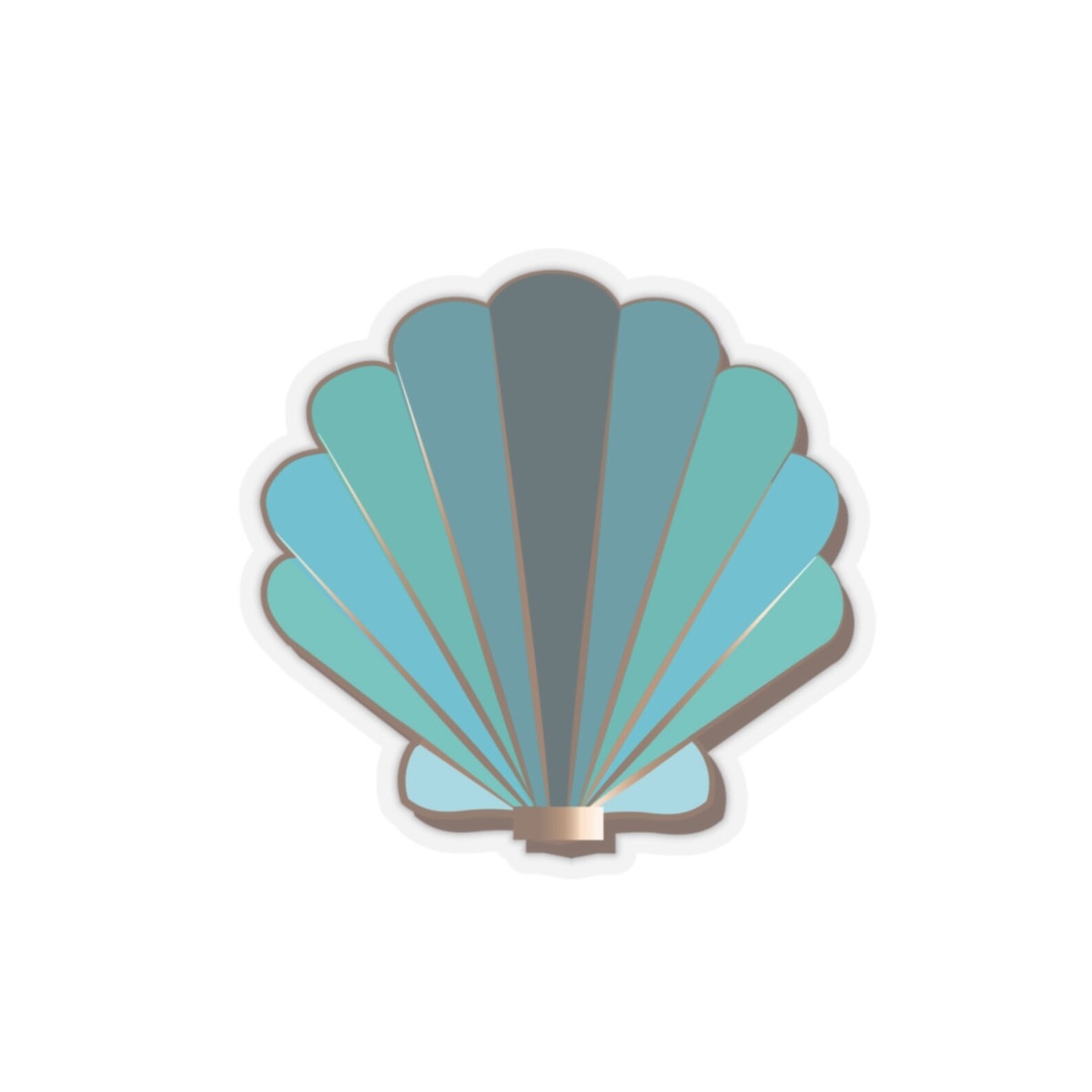 Gradient Blue Seashell Sticker Blue Vinyl Sticker Gift Phone Accessory ...