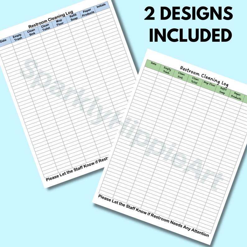 Restroom Cleaning Log - Bathroom Checklist - Etsy