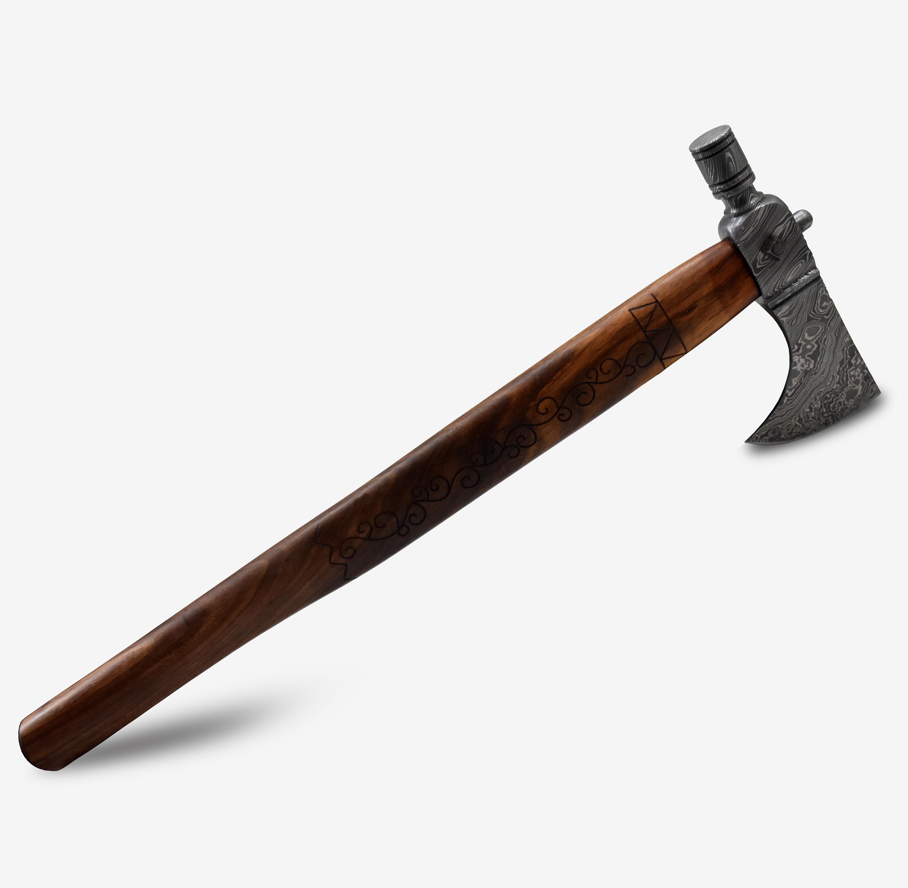 Custom Viking Hatchet Axe Damascus Steel Tomahawk Axe With Hammer ...