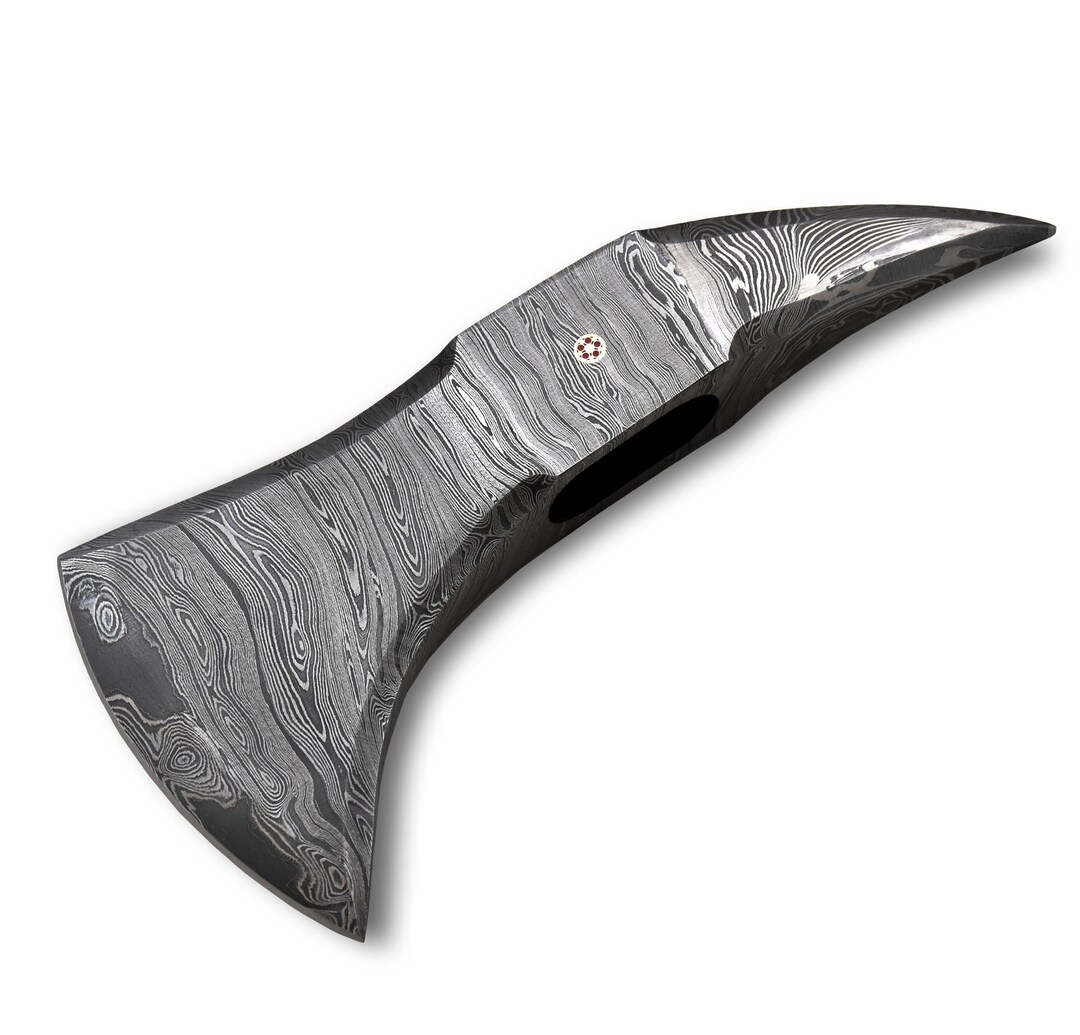 Hand Forged Damascus Steel Axe Head for Outdoor Camping Bearded ...