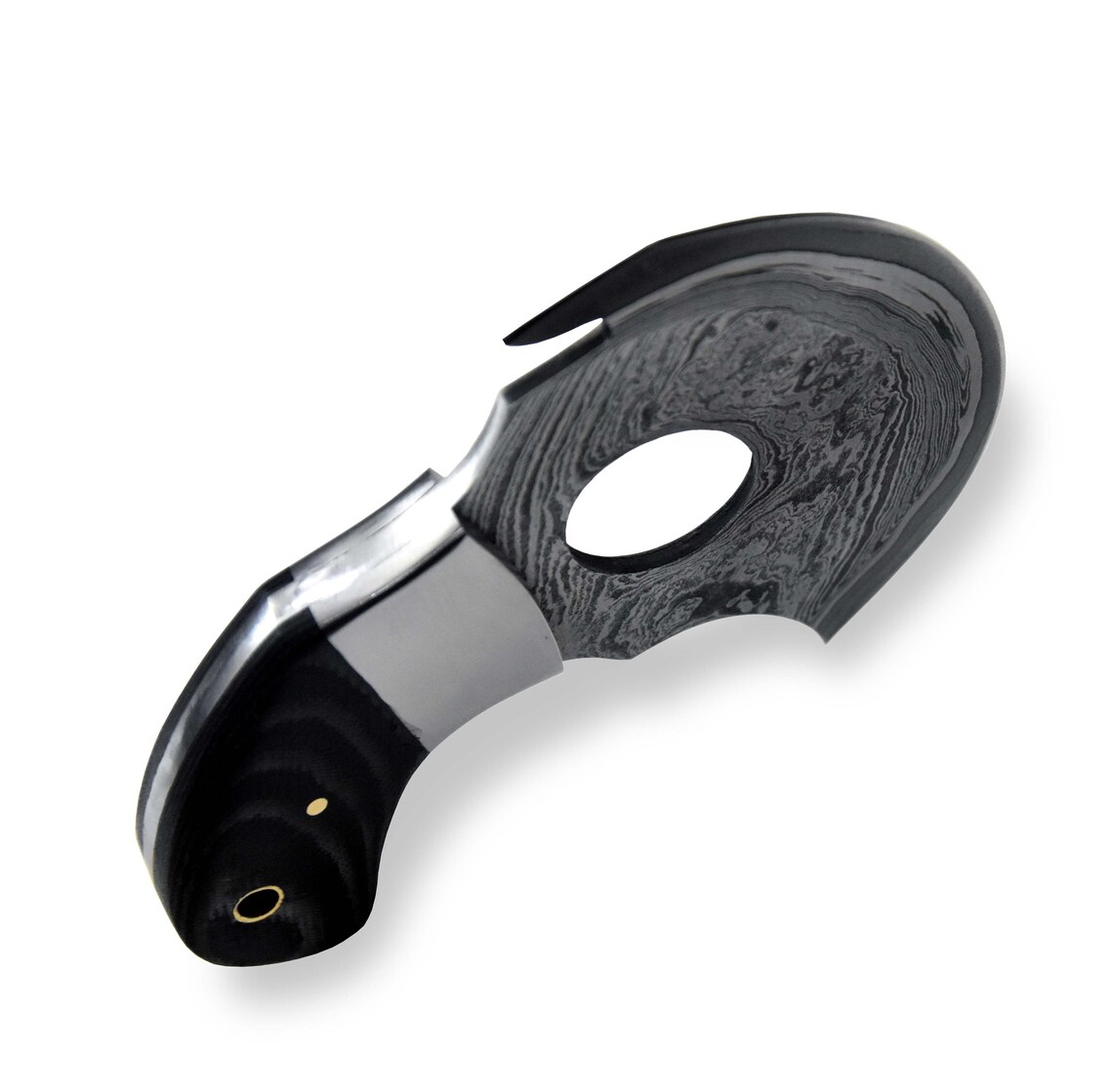 Custom San Mai Damascus Steel Traditional Alaskan Ulu Knife G-10 ...