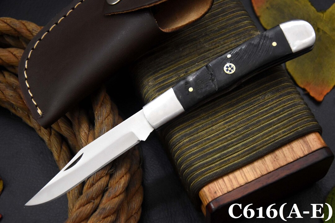Custom Spring Steel 5160 Pocket Knife | Folding Knife Camping, Hiking ...