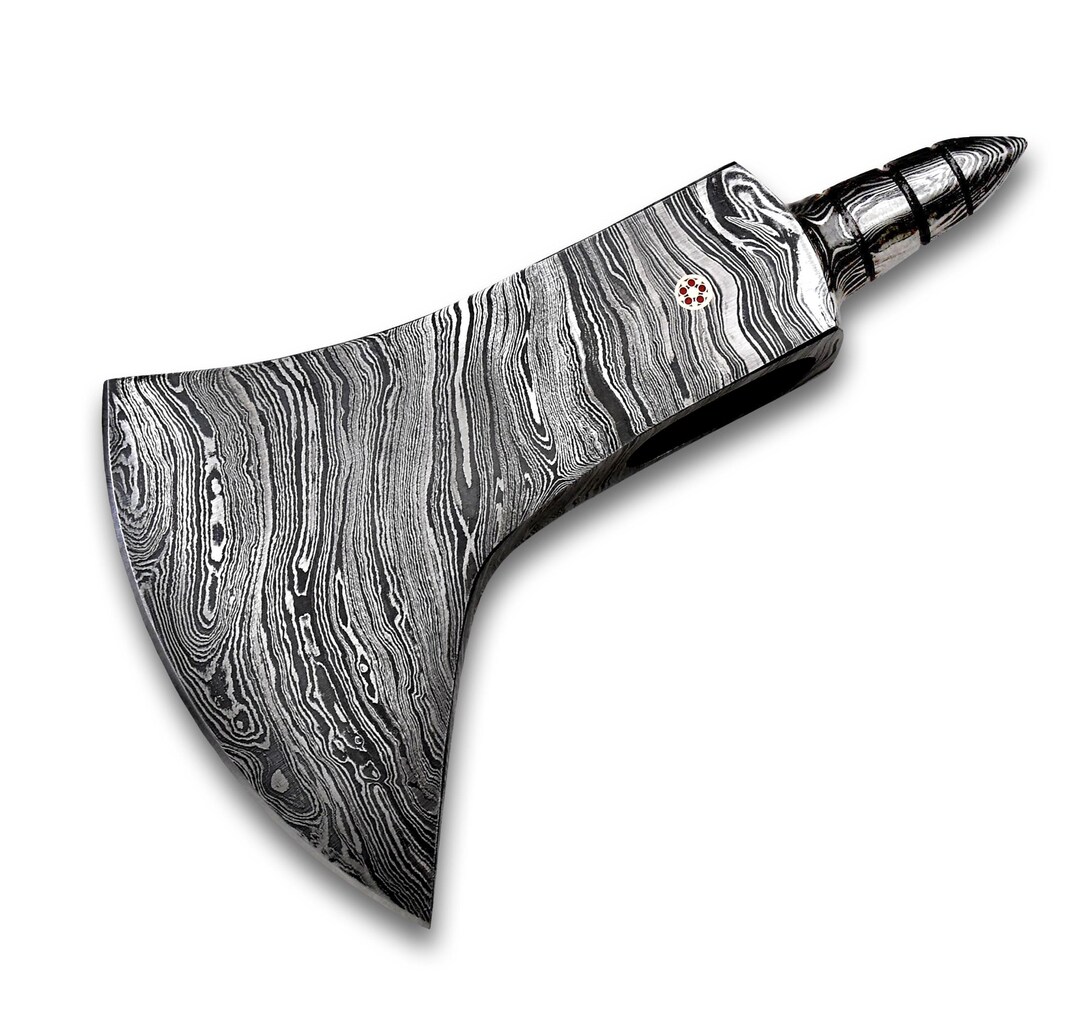 Hand Forged Damascus Steel Axe Head for Outdoor Camping Bearded ...