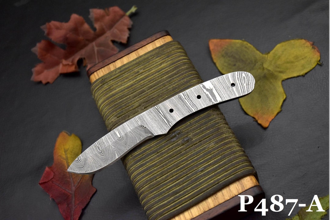 Custom Hand Forged Damascus Steel Blank Blade Mini Kukri Knife Handmade ...
