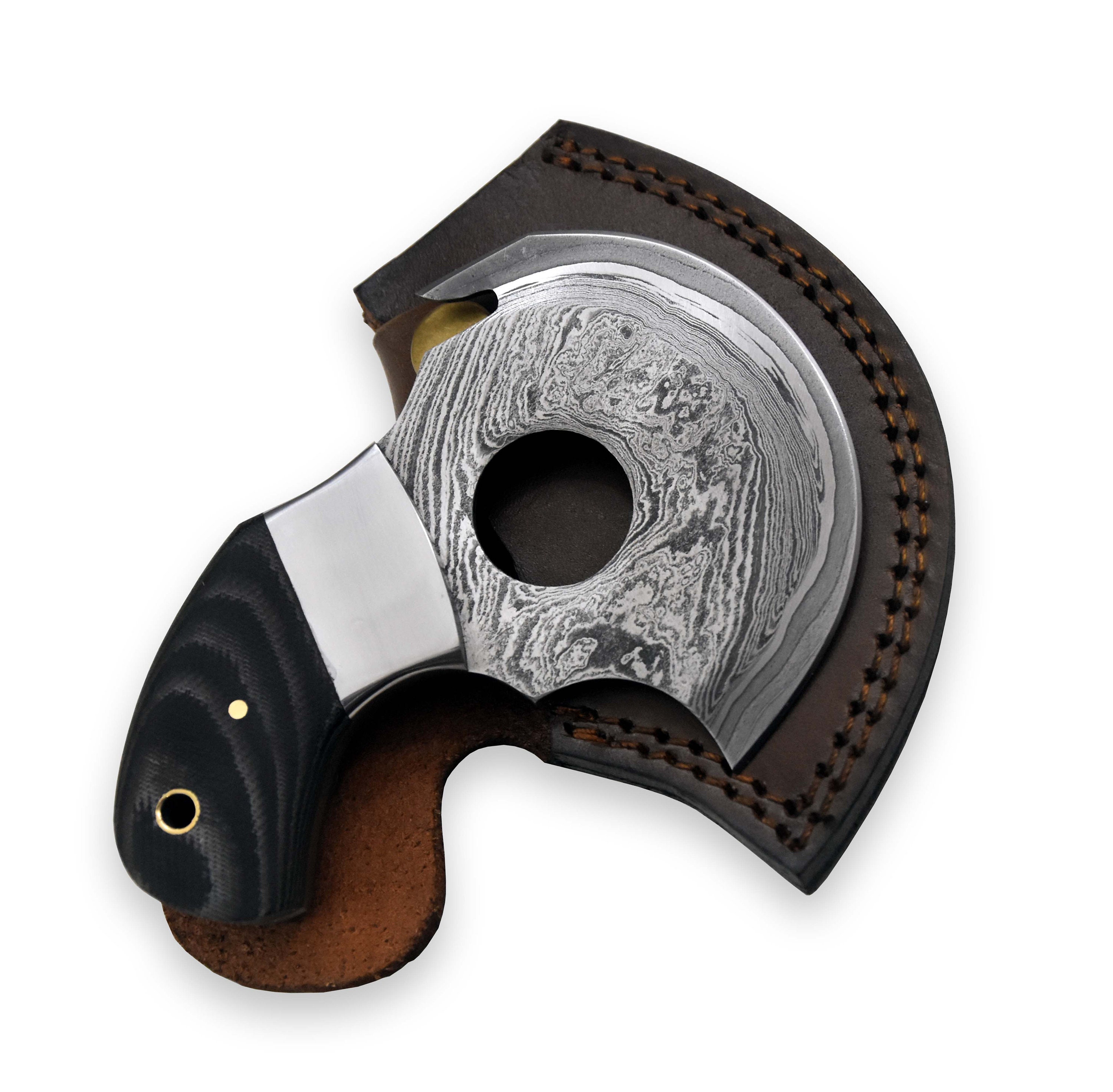 Custom San Mai Damascus Steel Traditional Alaskan Ulu Knife G-10 ...