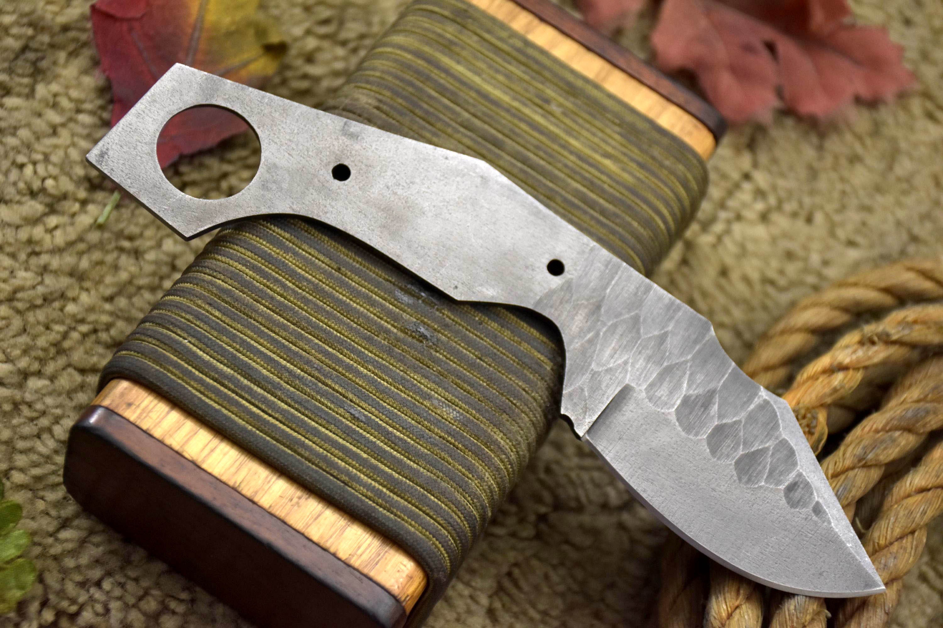 Custom Hammered Spring Steel 5160 Blank Blade Hunting Knife Handmade,no ...