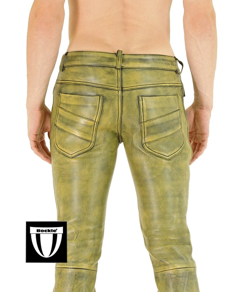 Bockle Dirty Yellow STRETCH Lederhose Lederjeans Echtleder BOCKLEDER.DE ...