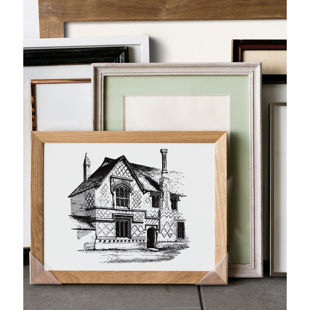 Printable House Print, Vintage Art Print, Black and White Bird Wall Art ...
