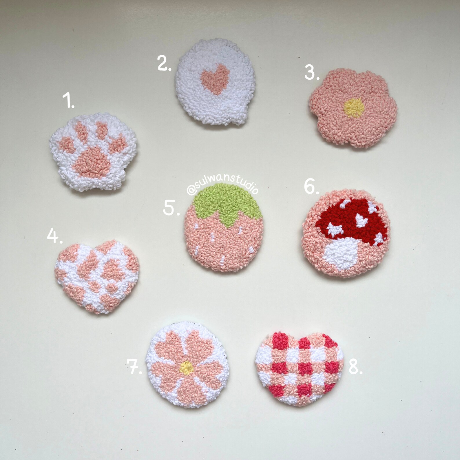 Kawaii Cute Badge, Colorful Pastel Pin, Handmade Punch Needle Fairy Kei ...