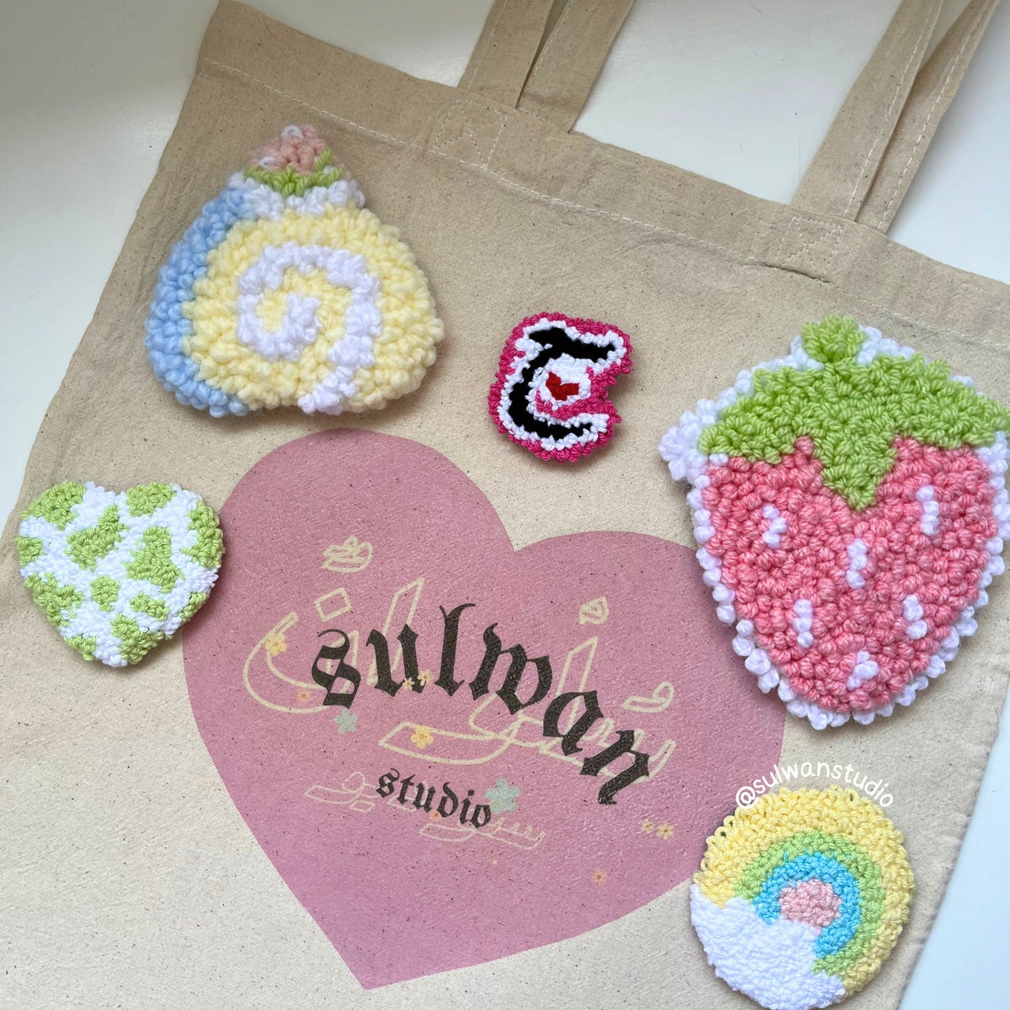 Kawaii Cute Badge, Colorful Pastel Pin, Handmade Punch Needle Fairy Kei ...