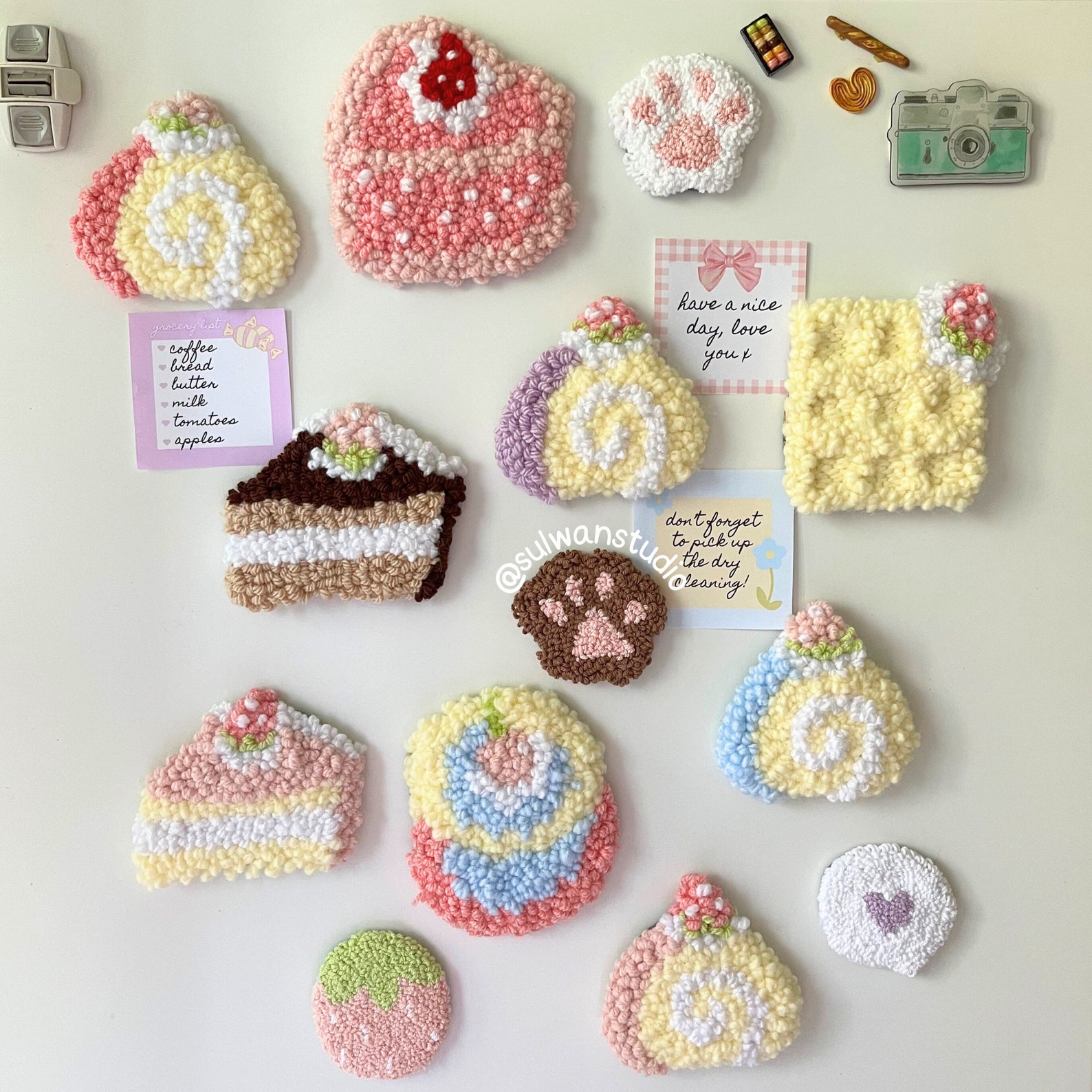 Kawaii Cute Fridge Magnet, Colorful Pastel Kitchen Decor, Handmade ...