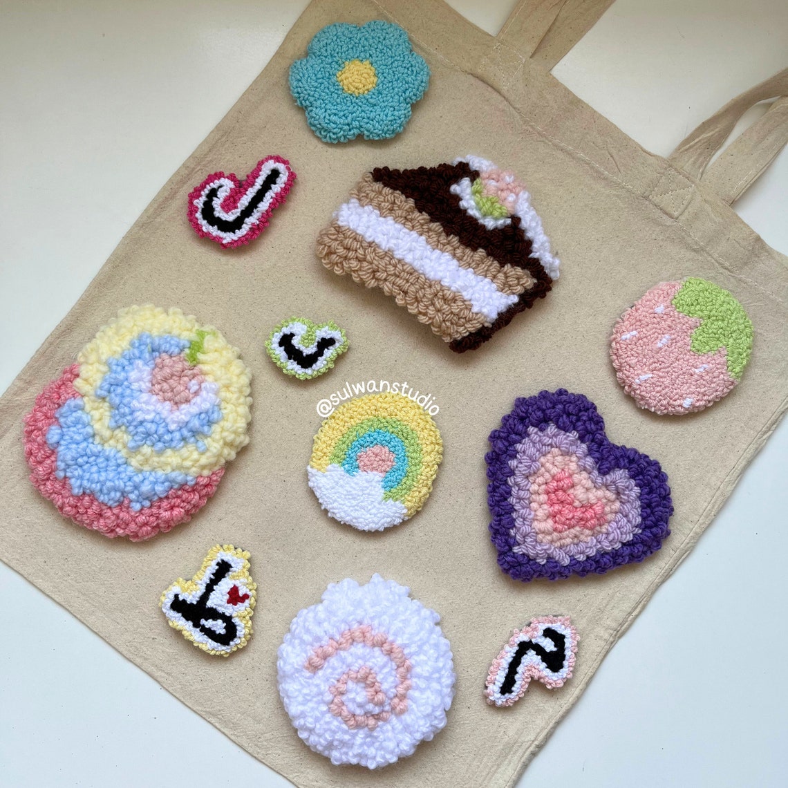 Kawaii Cute Badge, Colorful Pastel Pin, Handmade Punch Needle Fairy Kei ...