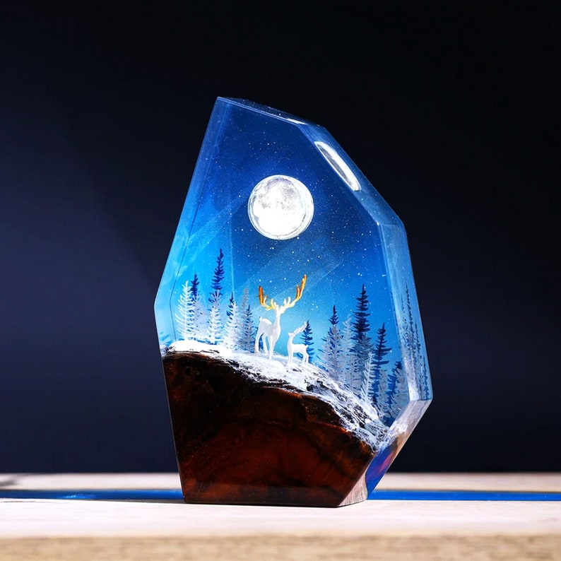 Aurora Borealis Lamp Howling Wolf Northern Lights Lamp Alaska Decor ...