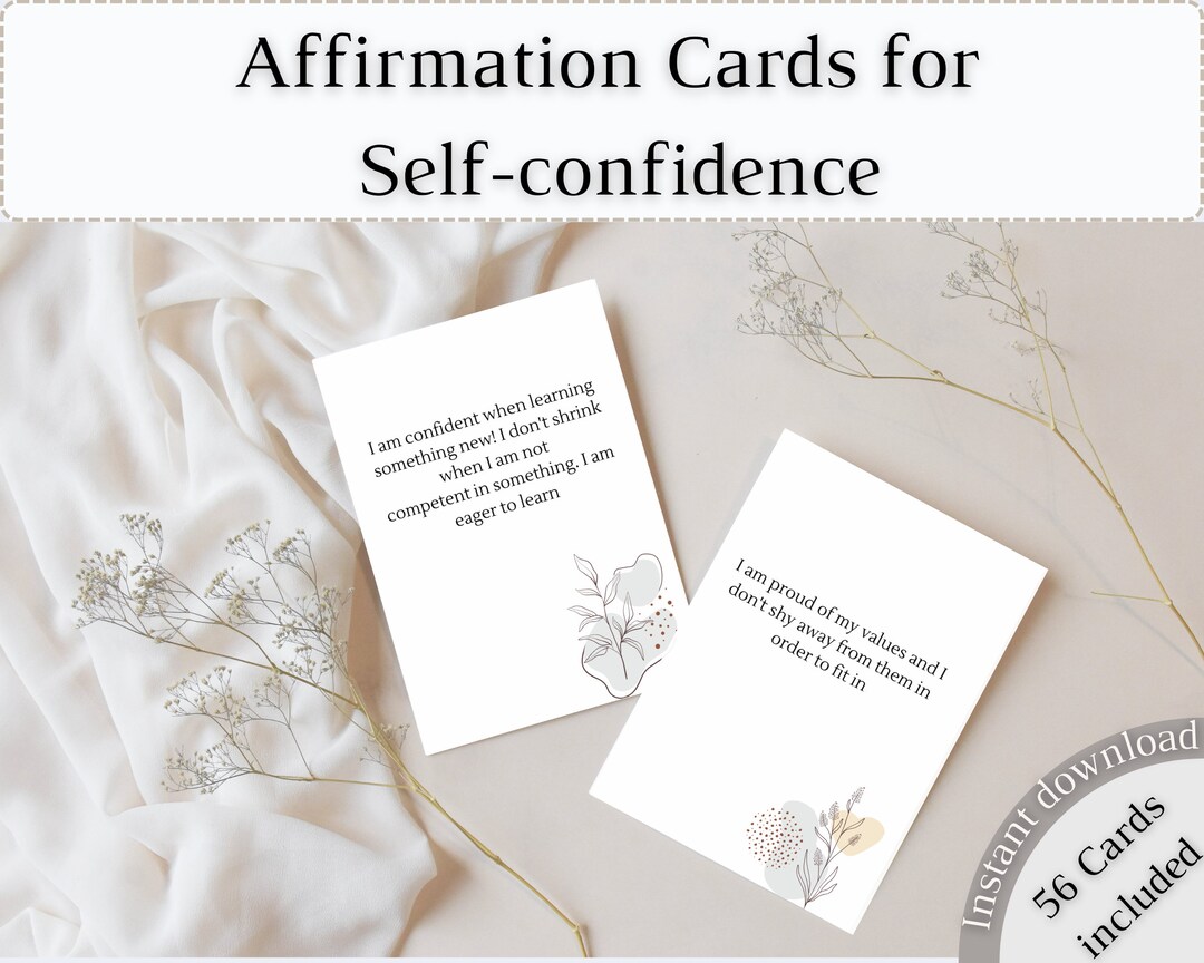 Affirmation Cards for Self-confidence, Self-worth, Printable Cards ...