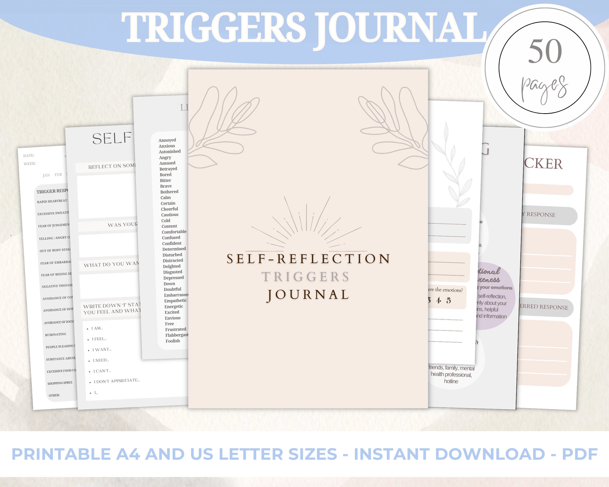 Emotional Triggers Journal With Prompt Questions to Help You Identify ...