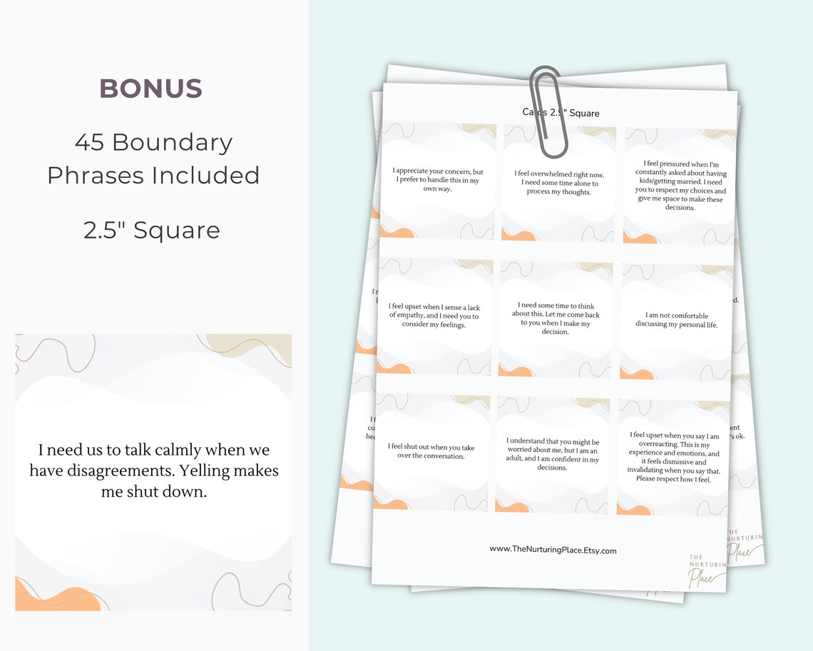 Setting and Understanding Healthy Boundaries Bundle, Worksheets ...