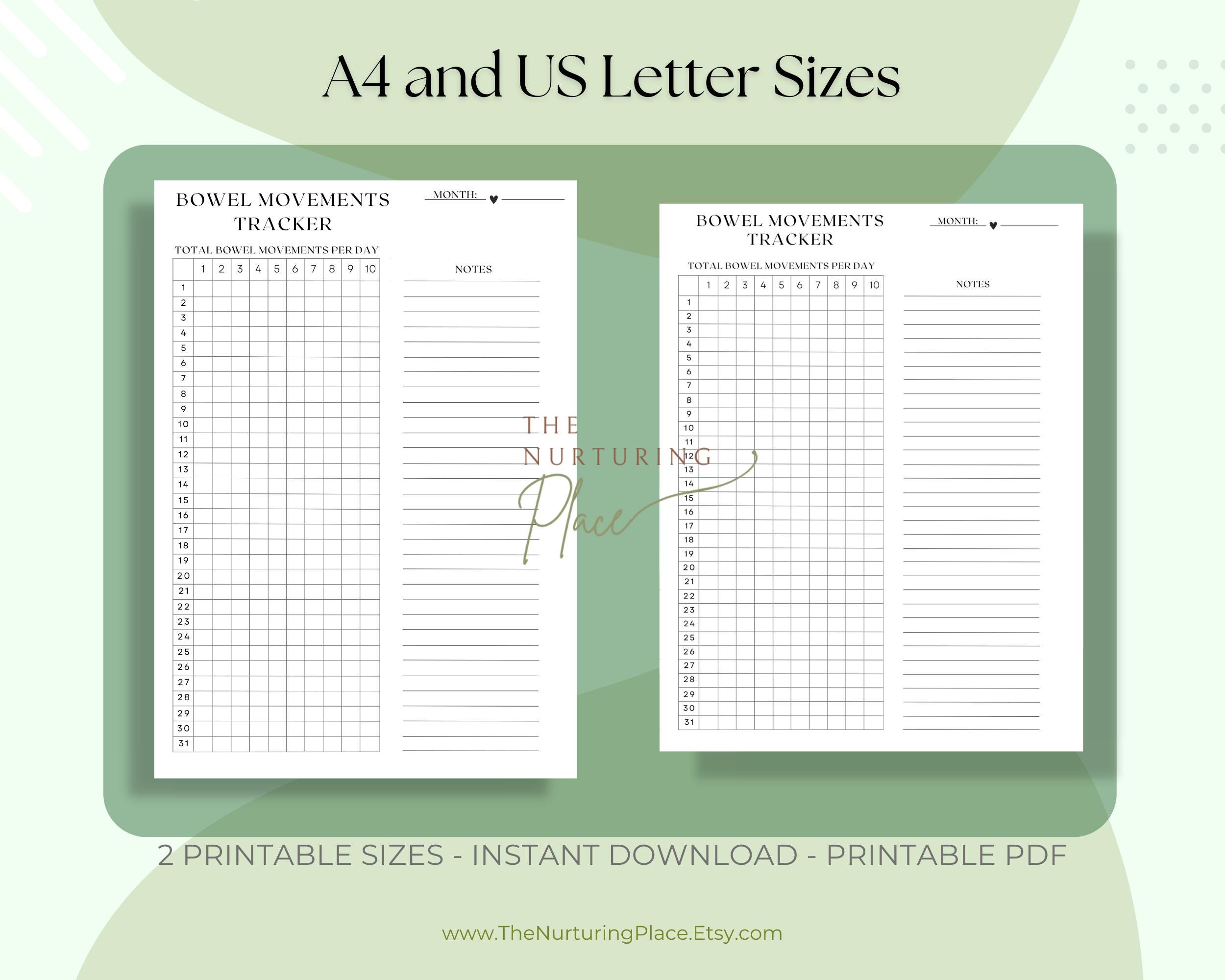 Tracking Bowel Movement, Bowel Movements Tracker, IBS, Digestive Issues ...