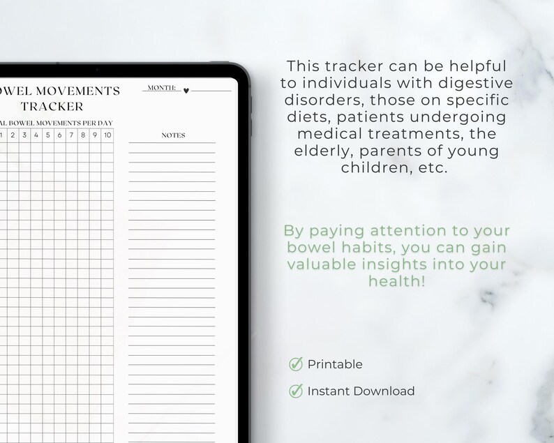 Tracking Bowel Movement, Bowel Movements Tracker, IBS, Digestive Issues ...