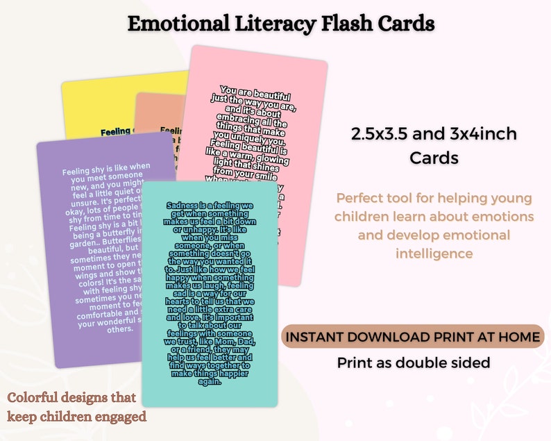 Emotions Flashcards for Kids, Feelings Cards, Emotional Regulation ...