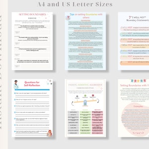 Setting and Understanding Healthy Boundaries Bundle, Worksheets ...