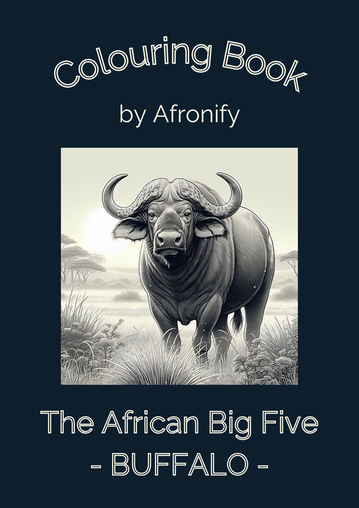 Buffalo Coloring Book 8-page Digital PDF Download African Safari ...