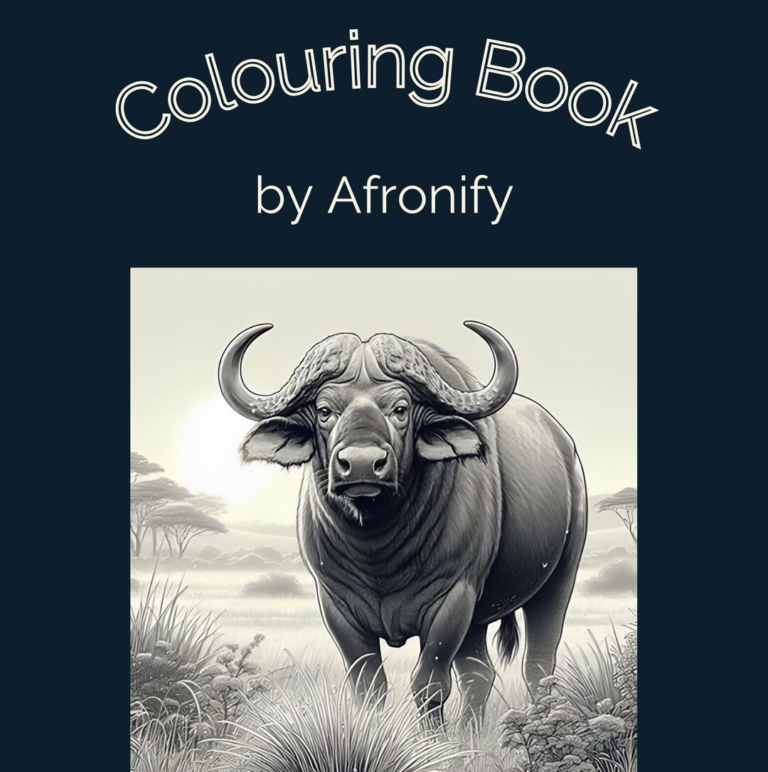 Buffalo Coloring Book | 8-page Digital PDF Download | African Safari ...