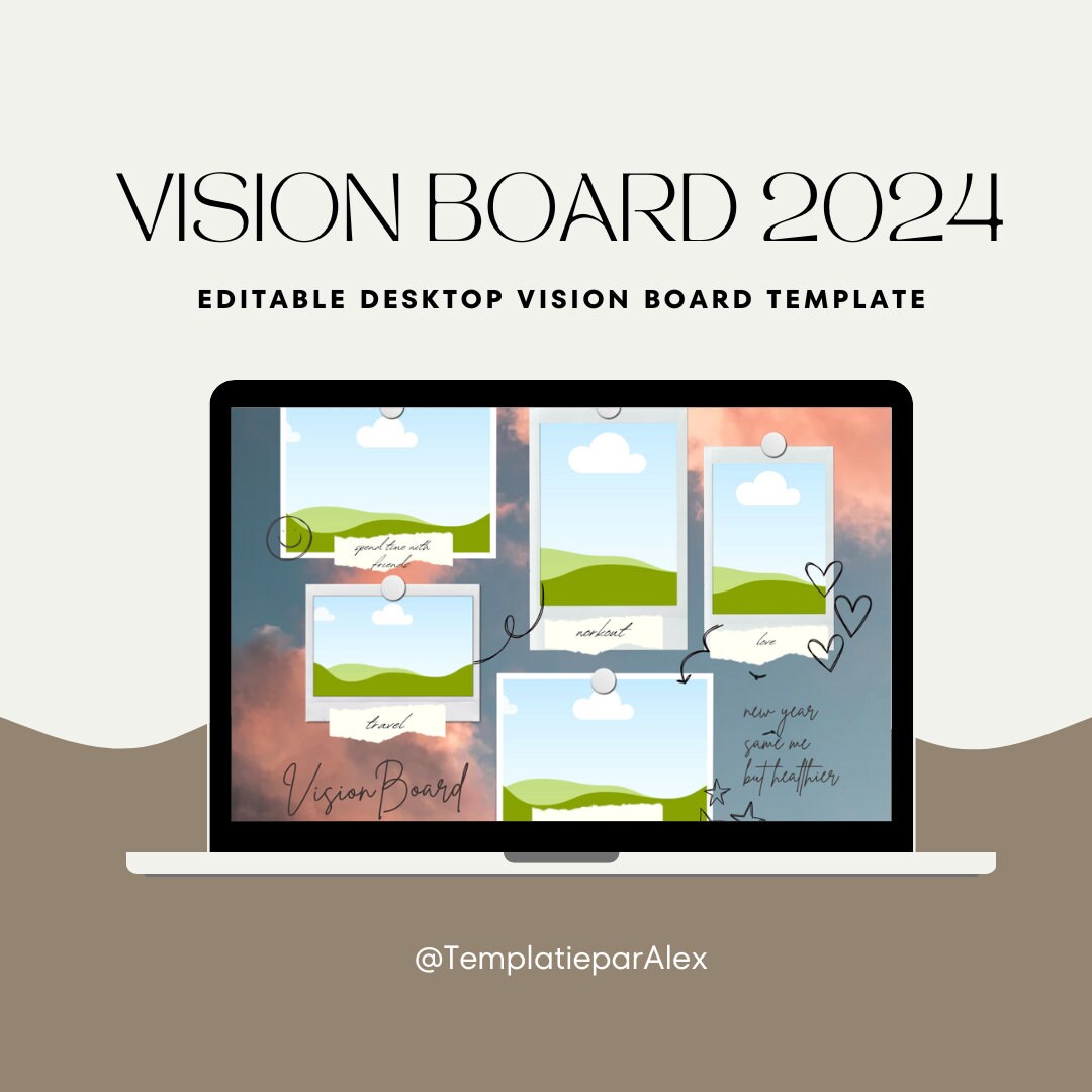 Modèle De Tableau De Vision Numérique Canva, Tableau De Vision 2024 ...